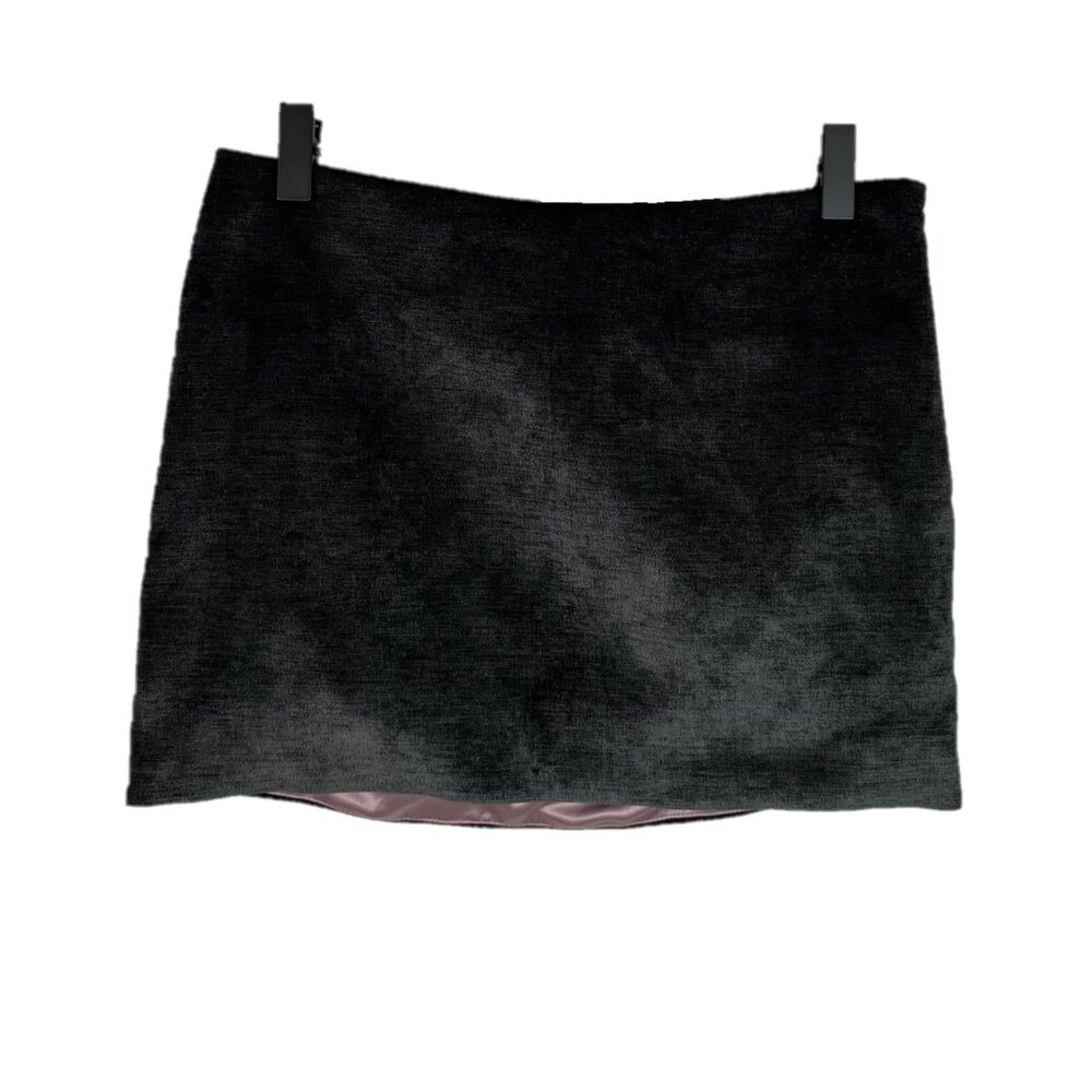 Mia Vesper Dark Gray Upholstery Fabric Mini Skirt - Gem